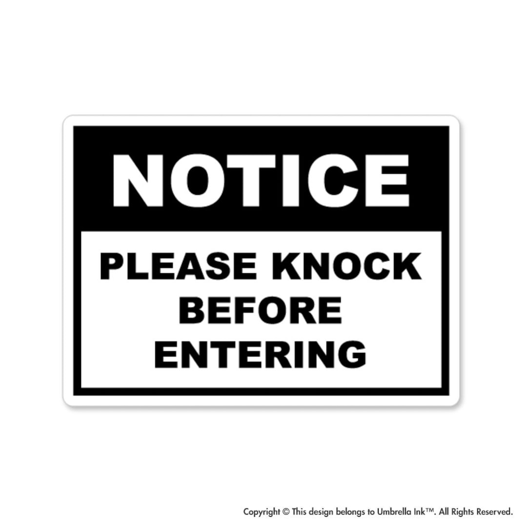 Please Knock Before Enter Sticker Decal Privacy Warnings Caution Safety ...