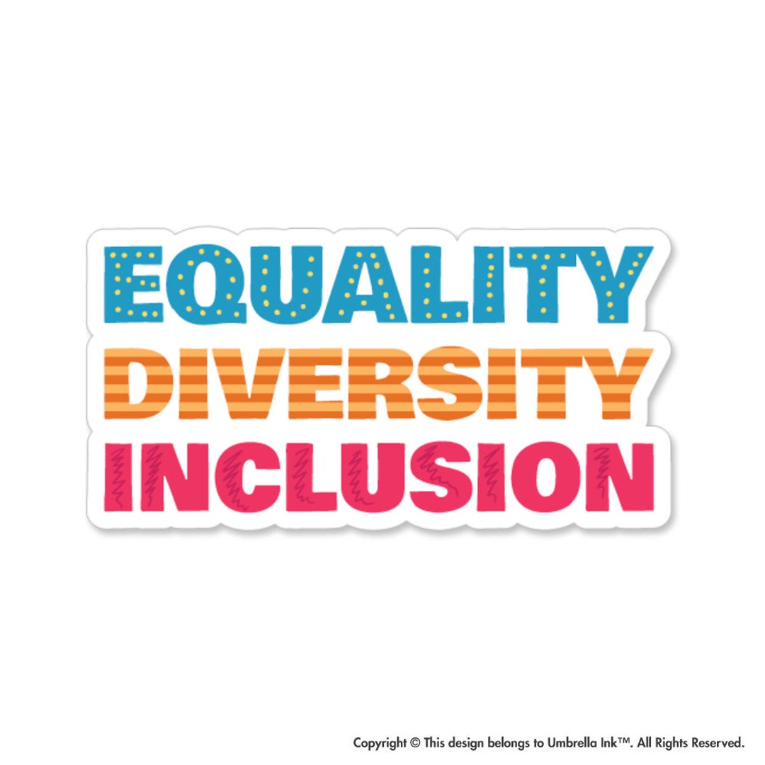 Diversity Inclusion Colourful Sticker Decal Equality Equity Humanity ...