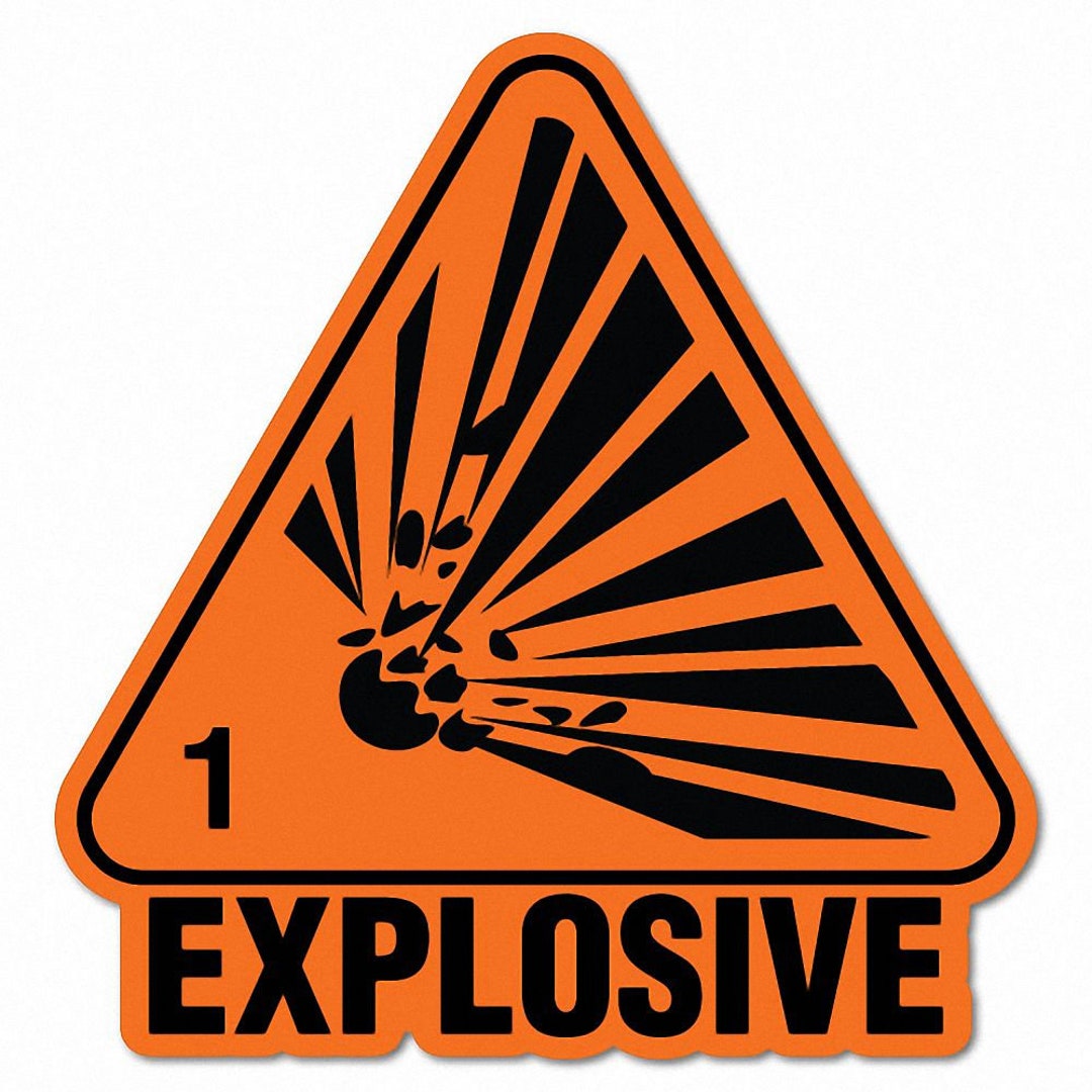 Explosive Danger Explosion Sticker Decal Safety Warning Hazard Caution ...