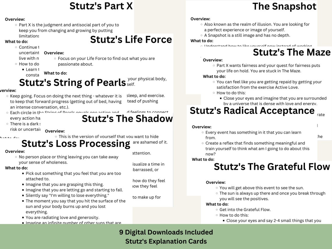 9 Phil Stutz Tools Explanation Cards - Digital Download - Etsy