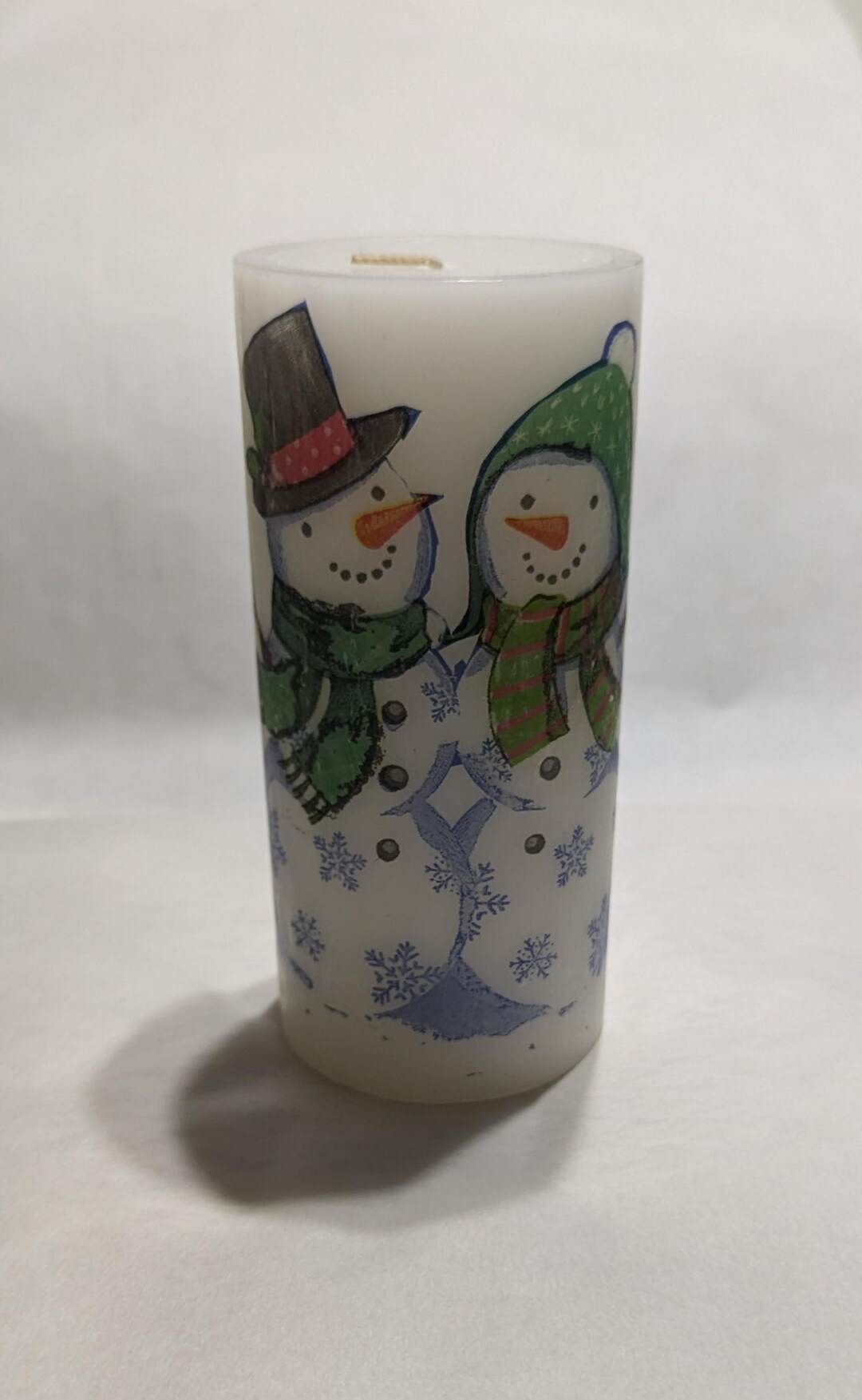 Snowman, Mr & Mrs Snowman Pillar Candle: 6 Inch Decoupage Holiday ...