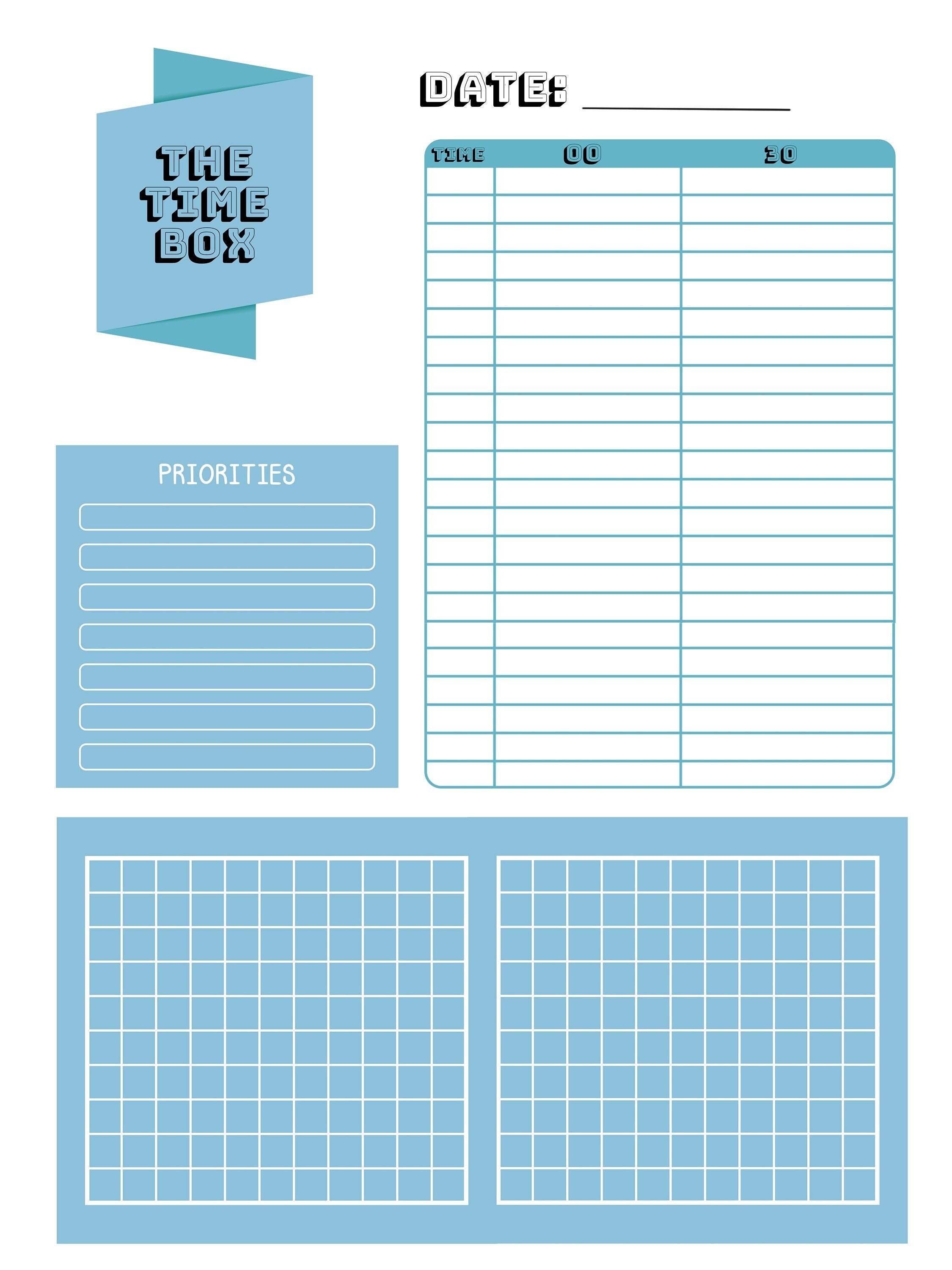 Time Box Daily Planner - Etsy