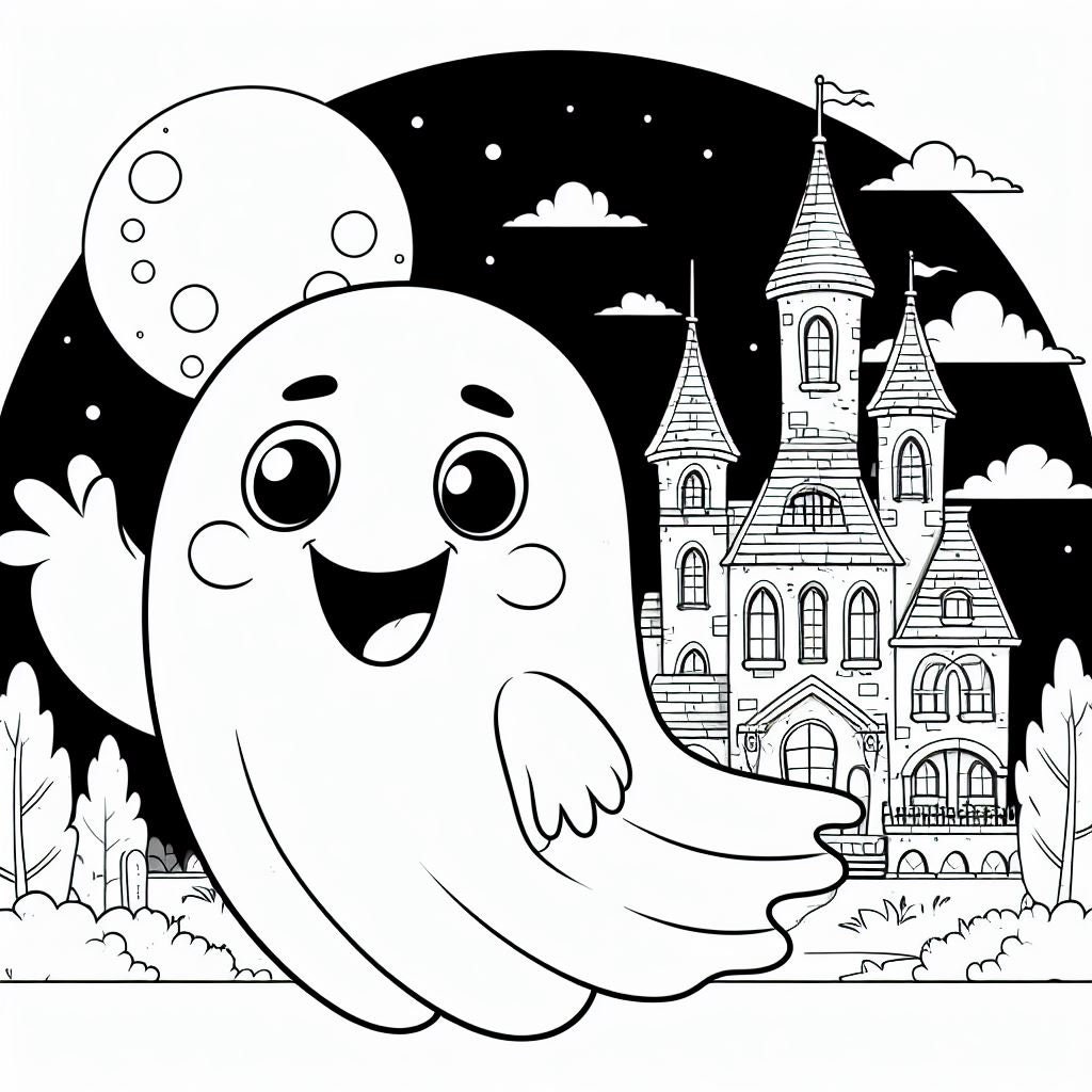 Ghost Coloring Sheet - Etsy