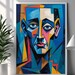Bold Picasso Style Abstract Face Wall Art | Colorful Cubist Portrait ...