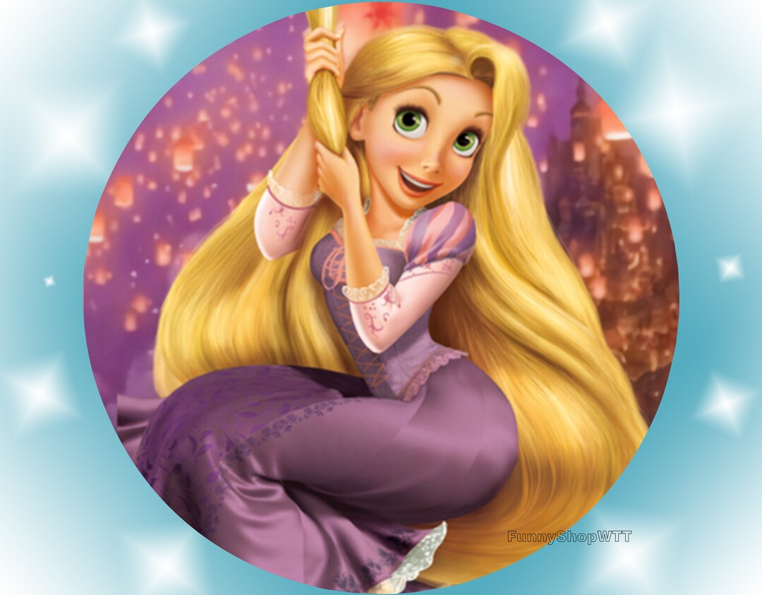 Disney Magic Princess Round Backdrop Purple Girls Kids Birthday Party ...