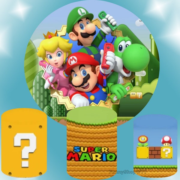 Super Mario Circle Backdrop - Etsy