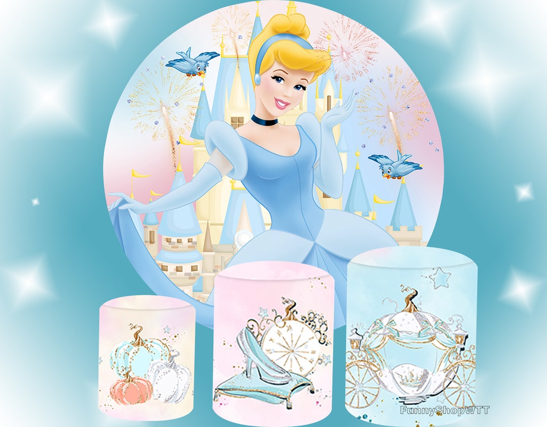 Disney Castle Round Backdrop Cinderella Dress Princess 3pcscylinder ...