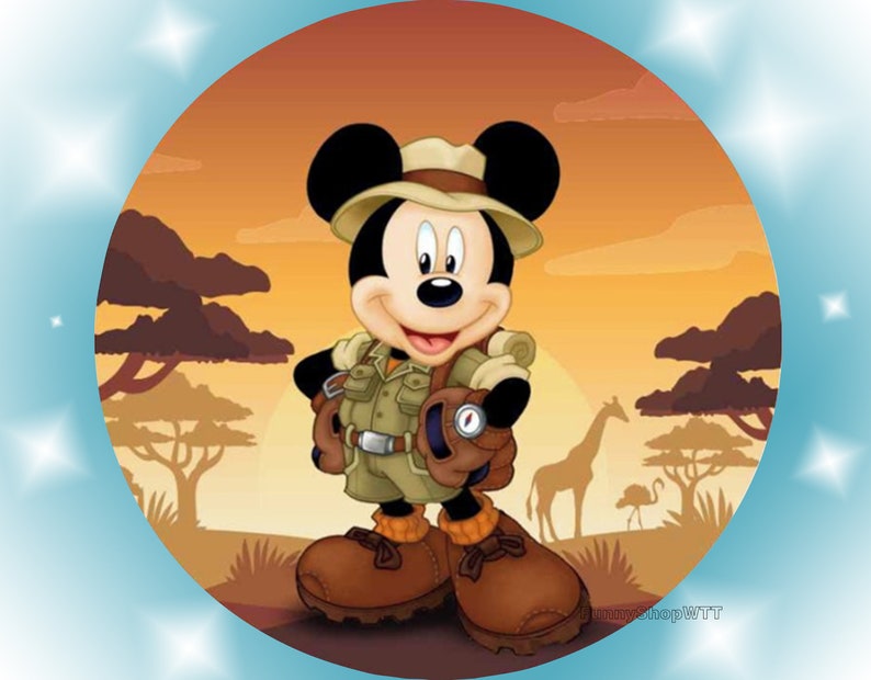 Jungle Safari Forest Wild Mickey Mouse Round Backdrop Kids 1st - Etsy