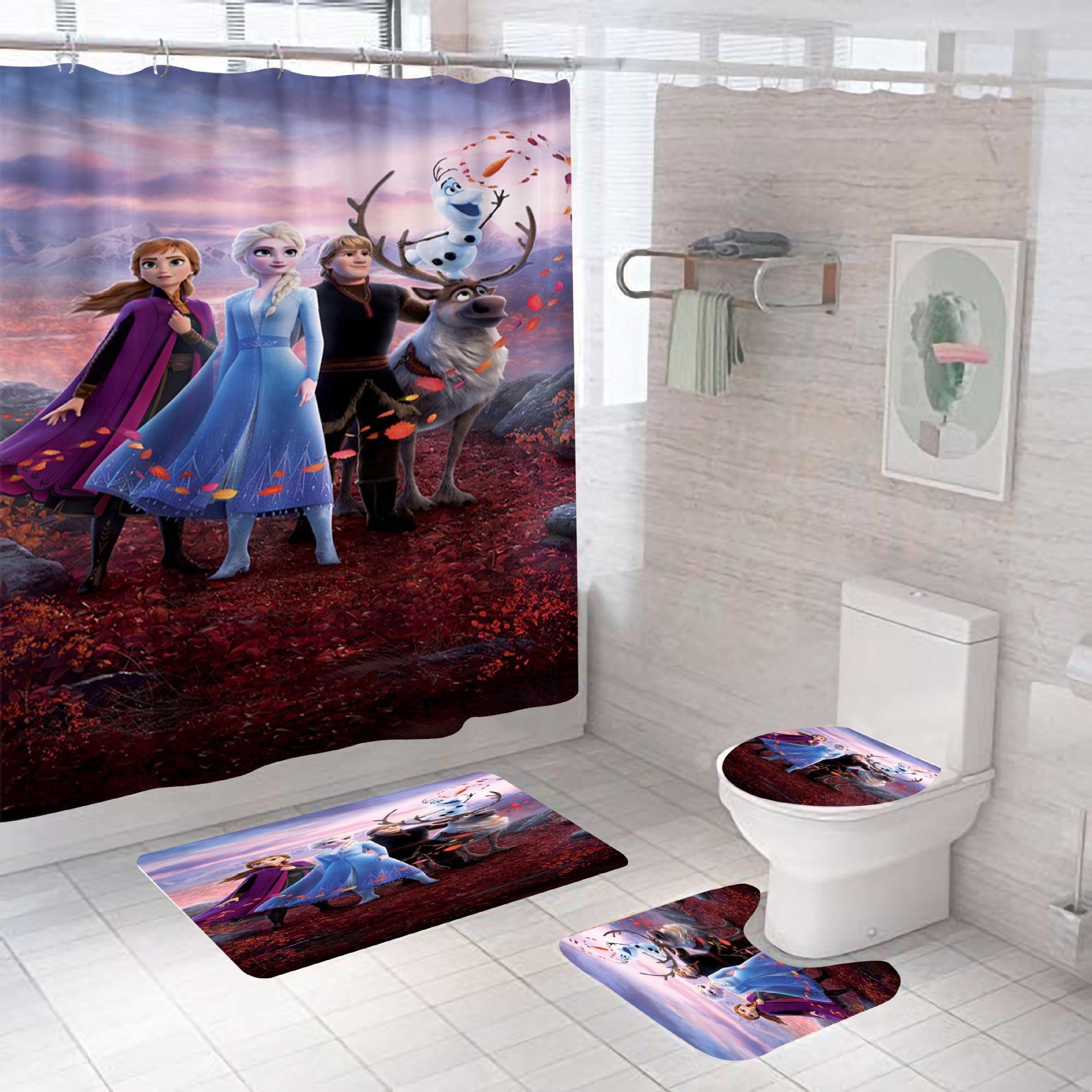 Disney Frozen Princess Shower Curtain Cartoon Princess sold by Hiroshi ...