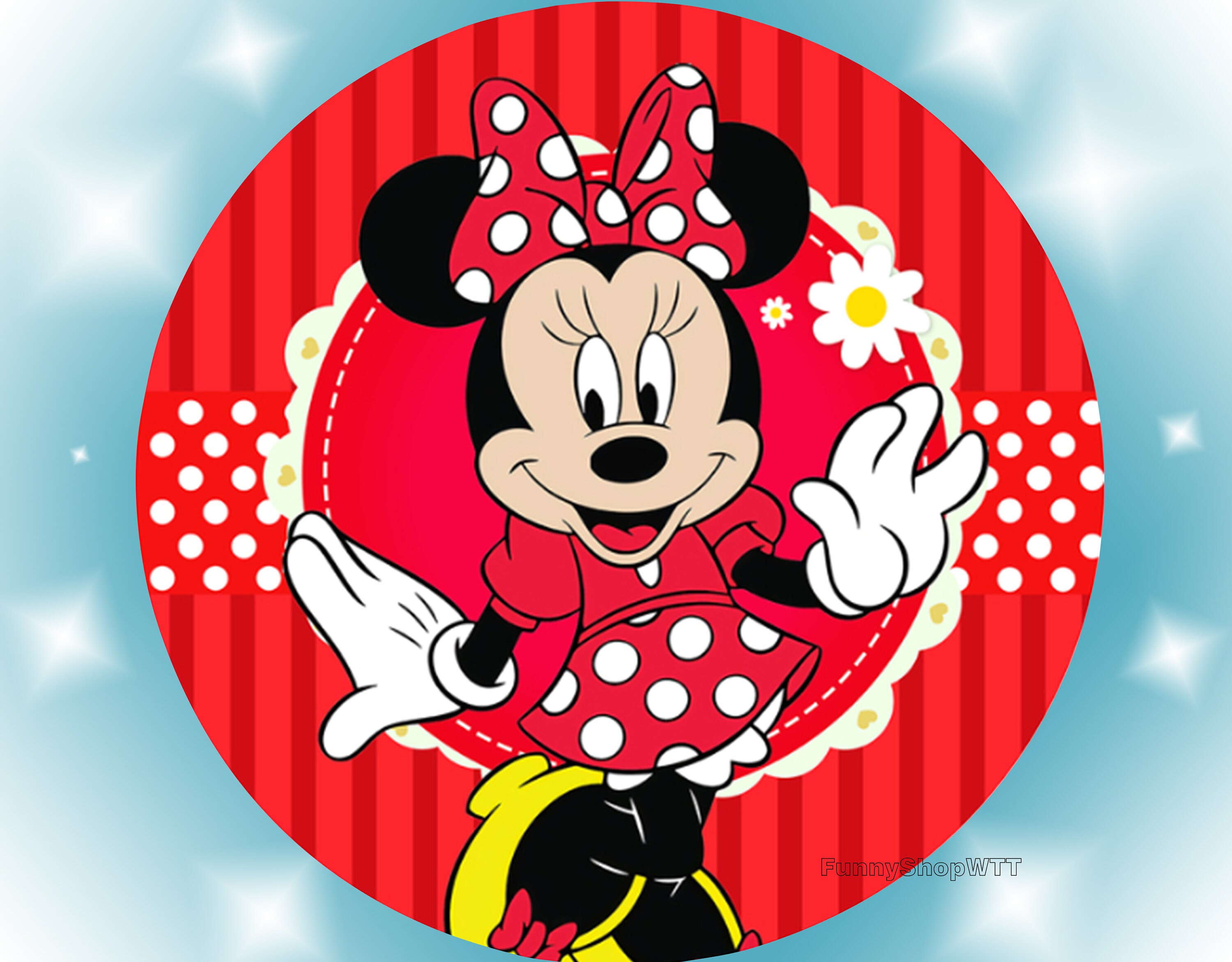 Disney Beauty Minnie Round Backdrop Children's Birthday - Etsy