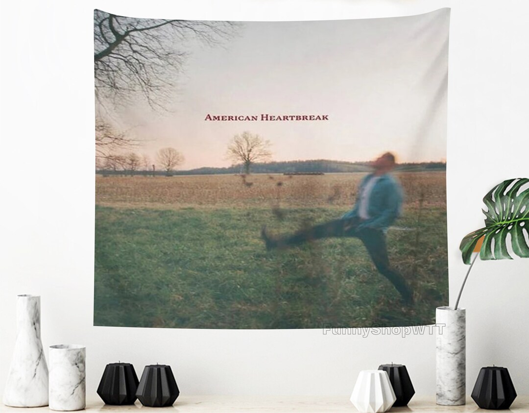 Meme Tapestry Funny Zach Bryan American Heartbreak Tapestry for Bedroom ...
