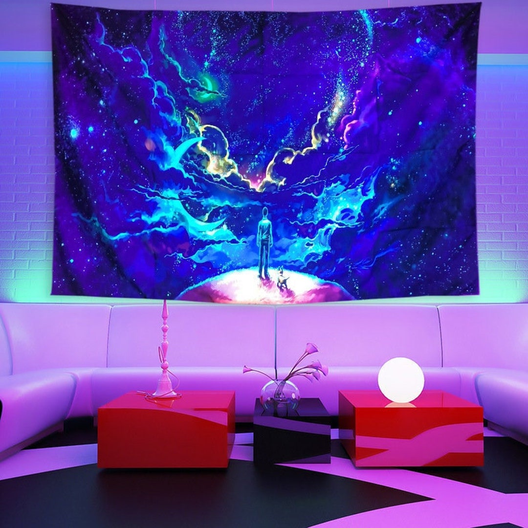 Blacklight Tapestry UV Reactive Psychedelic Anime Manga Tapestry ...