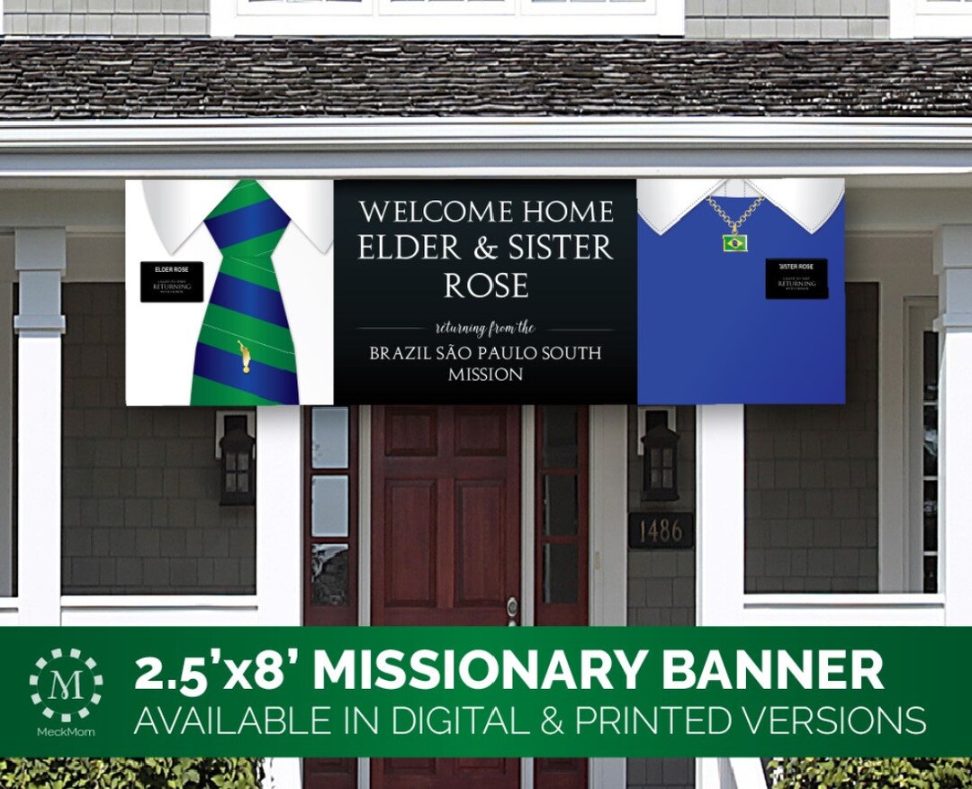 Missionary Welcome Home Banner: Horizontal Design for Couples DIGITAL ...