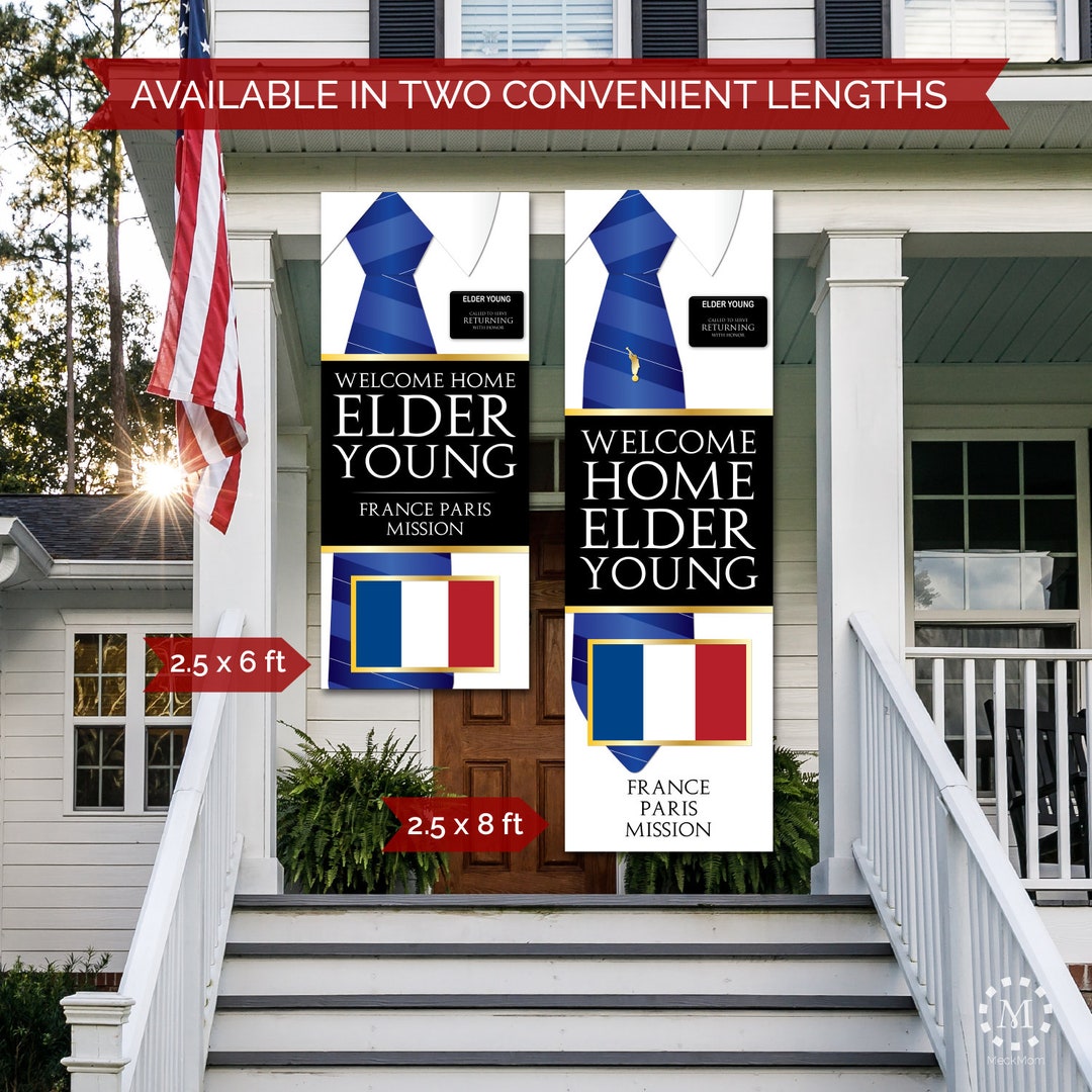 Missionary Welcome Home Banner: Vertical Tie Design for Elders PRINTED ...