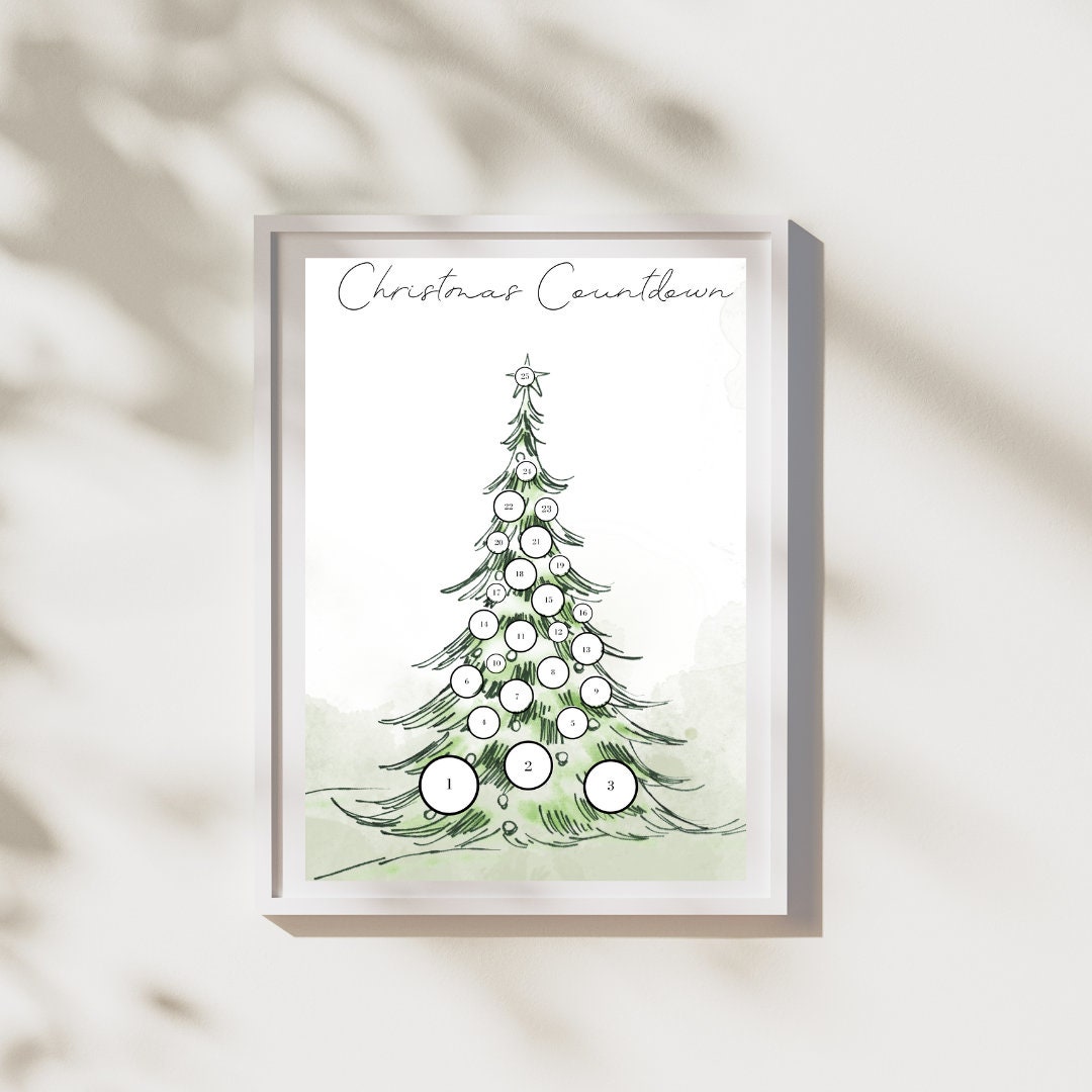 Christmas Tree Countdown DIGITAL FILE - Etsy