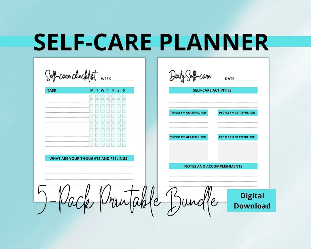 Self Love Checklist, Mindfulness Mental Health Kit, Wellness Planner ...