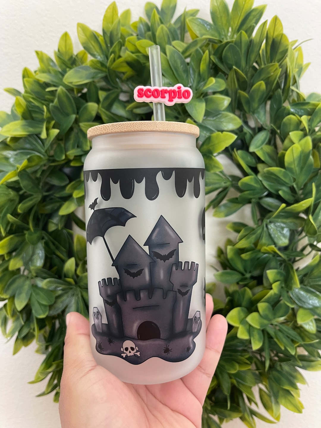 Black Sand Castle Goth Girl Glass Cup Goth Girl Cup Goth - Etsy