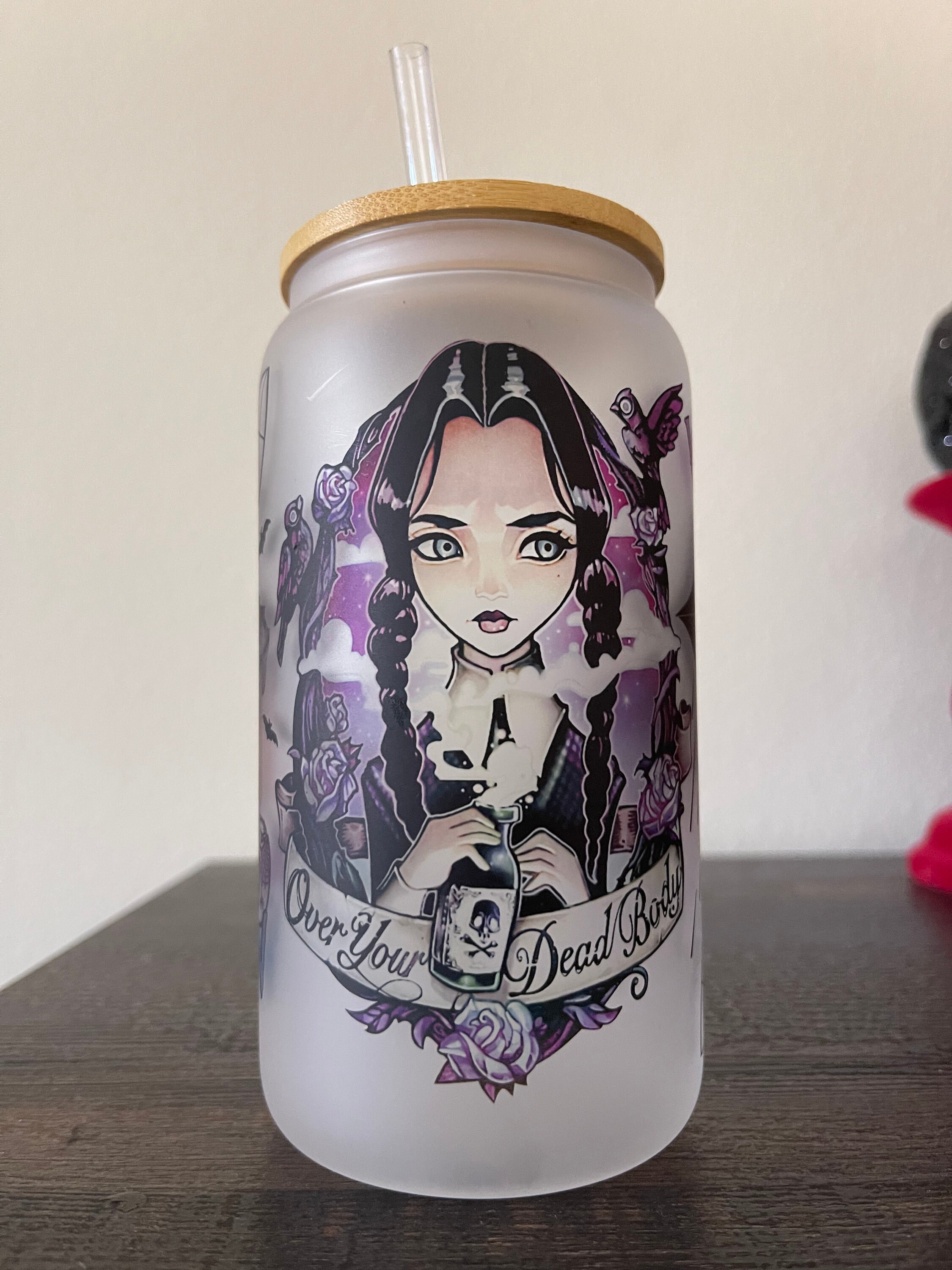 Wednesday Addams 16oz Libby Cup Frosted Libby Glass Can - Etsy