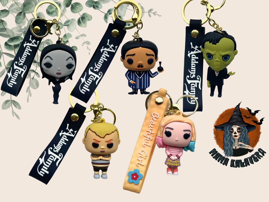 Wednesday Addam 3D Keychain, Addams Family Keychain, Spooky Kooky Gifts ...