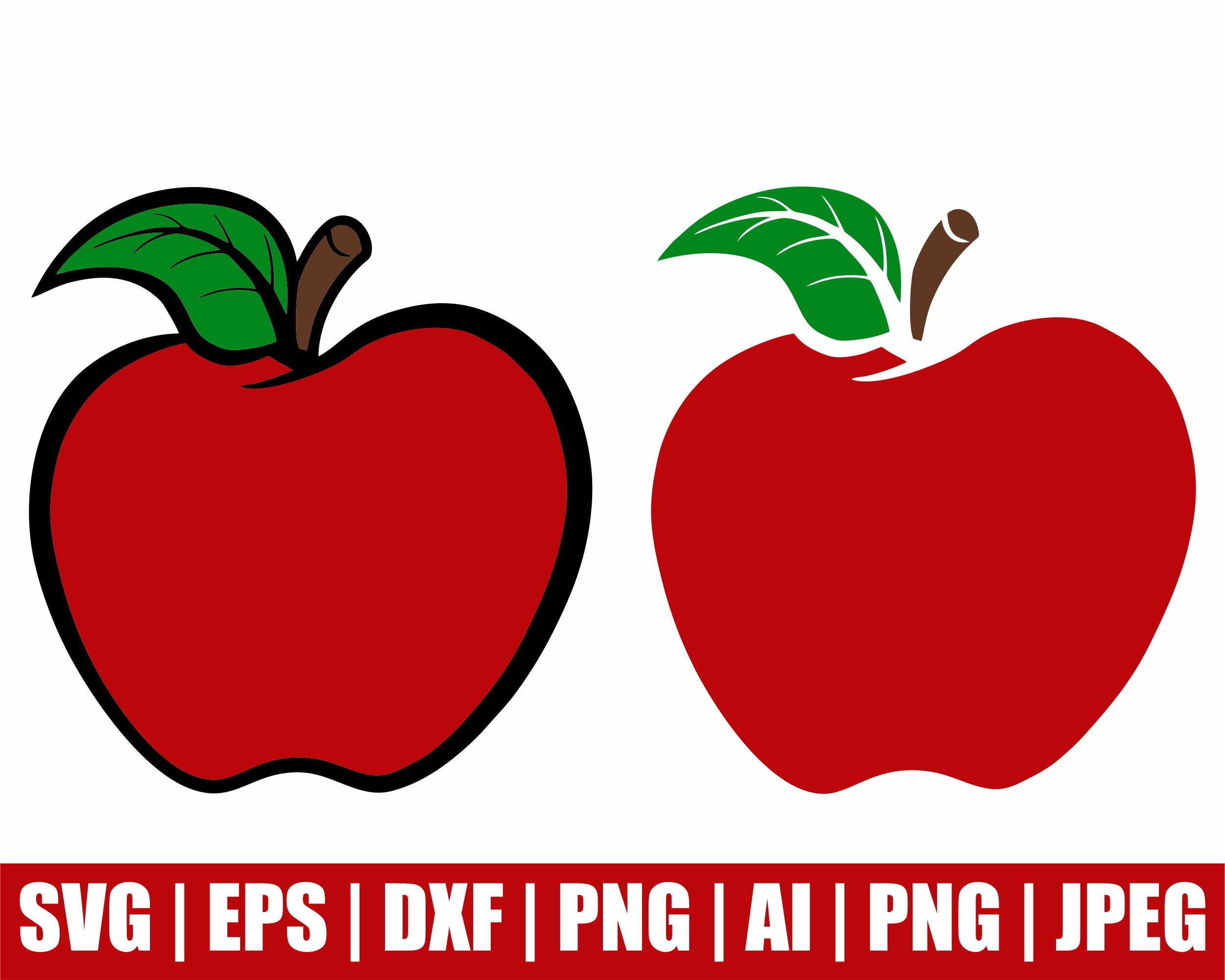 Apple Svg School Svg Teacher Svg Fruit Svg Back to School - Etsy