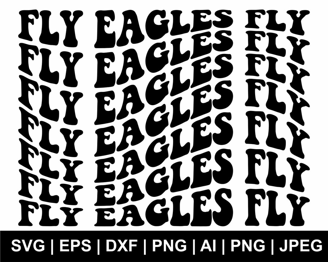 Fly Eagles Fly Wavy Svg Fly Eagles Fly Svg Retro Svg Eagles - Etsy