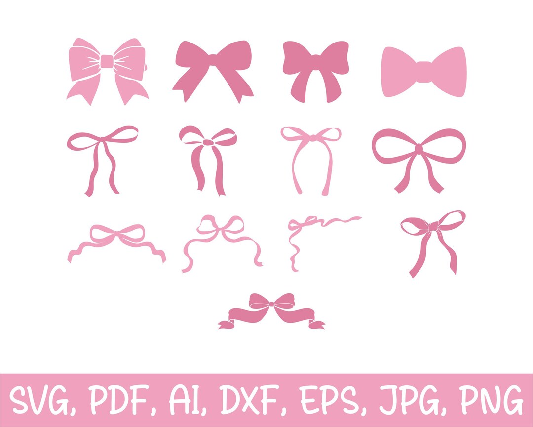 Boho Ribbon Svg Bundle, Coquette Bow Svg, Ribbon Svg, Bow Svg Png, Hair ...