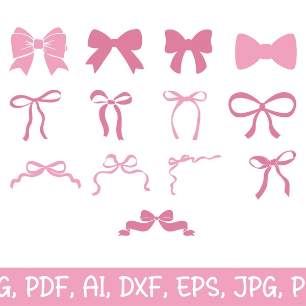 Pink Bow Svg Images - Etsy