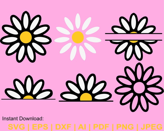 Daisy Svg Bundle | Daisy Layered Svg | Daisy Monogram | Circle Monogram ...