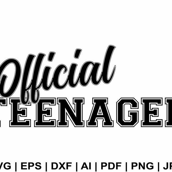 Official Teenager Svg - Etsy