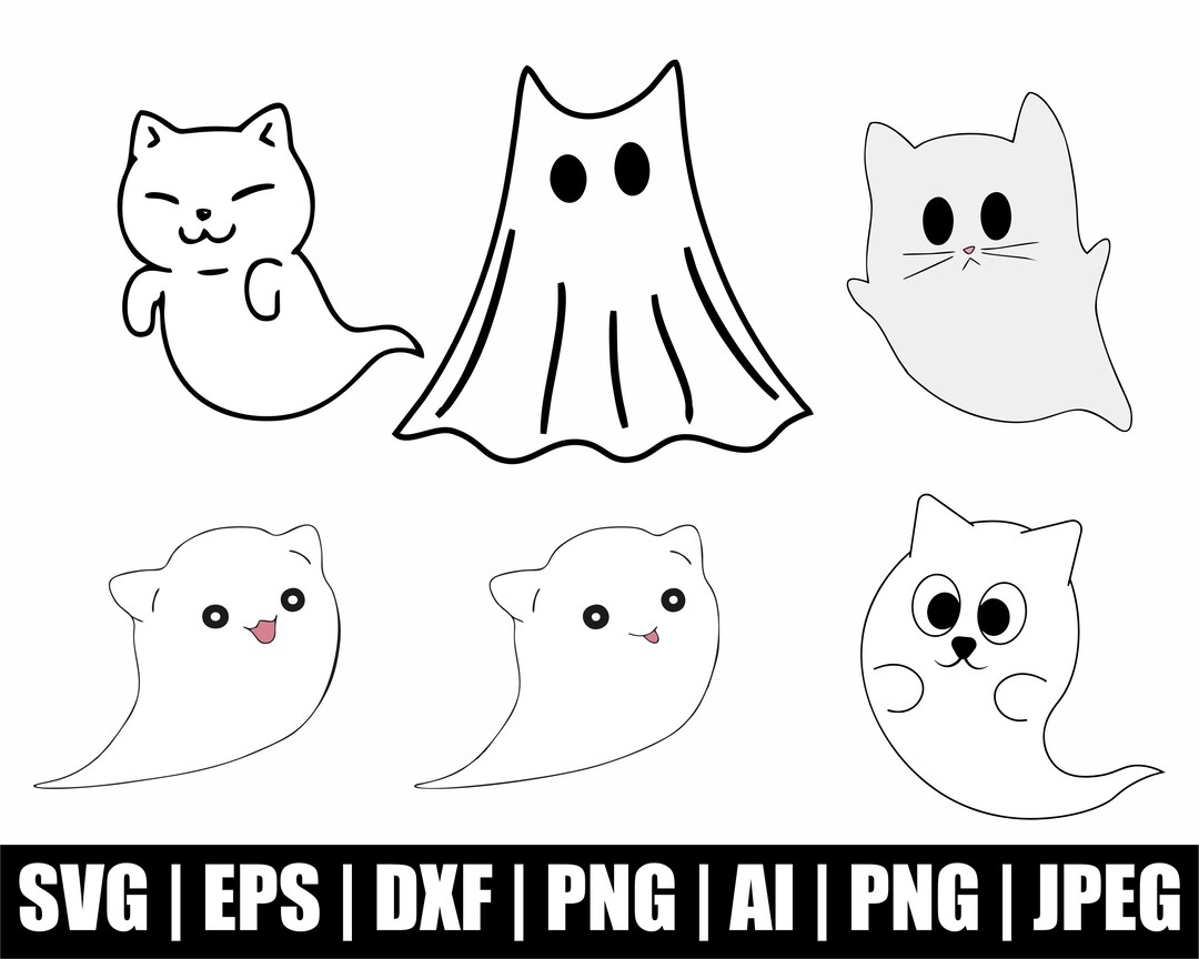Сute Ghost Cat Svg Halloween Svg Cat Svg Boo Svg Ghosts - Etsy