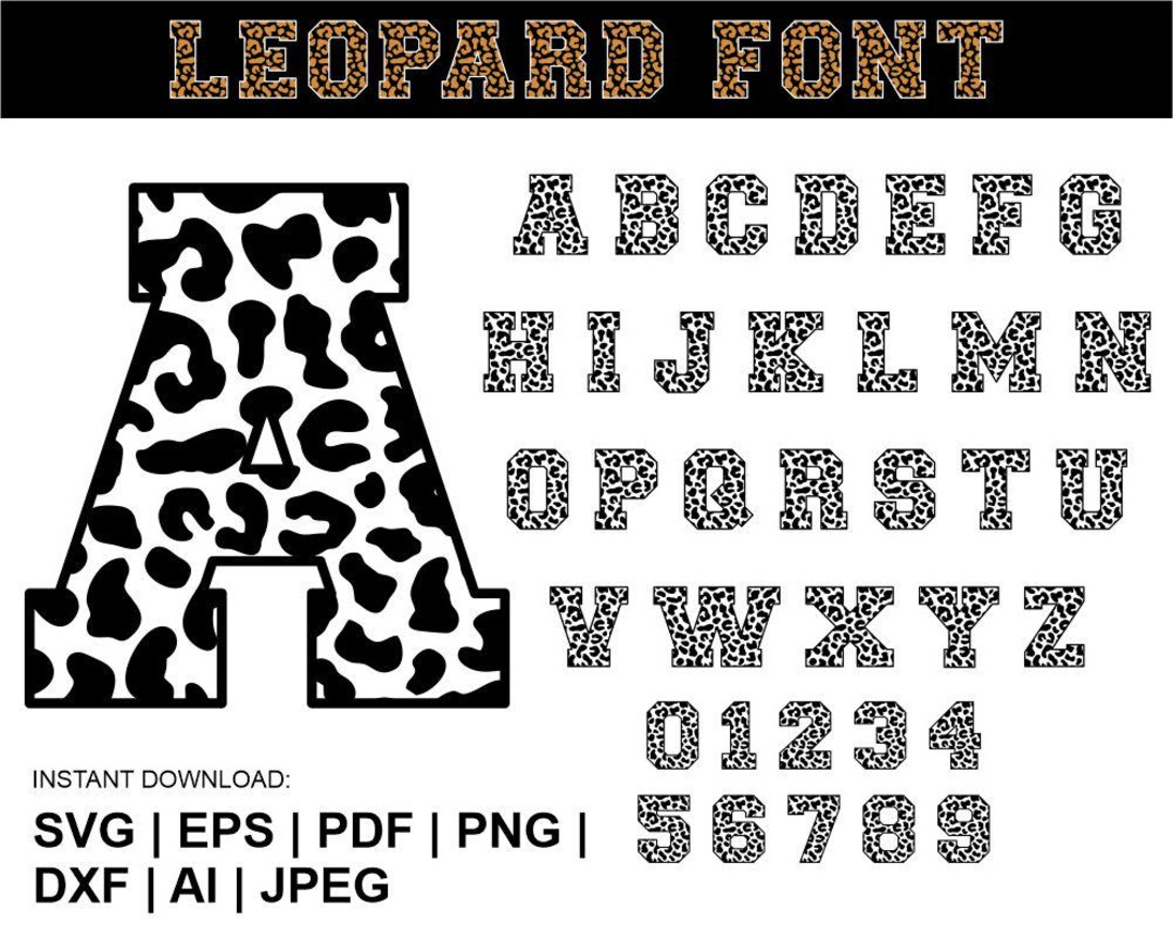 Leopard Print Alphabet Svg, Cheetah Font, Leopard Letters Svg, Alphabet ...