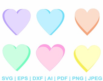 Candy Hearts Svg, Valentines Day Svg , Heart Svg, Valentine Svg, Love ...