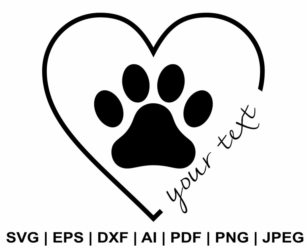 Paw Heart Print Svg, Dog Paw Print Svg, Paw Print Monogram Svg, Dog ...