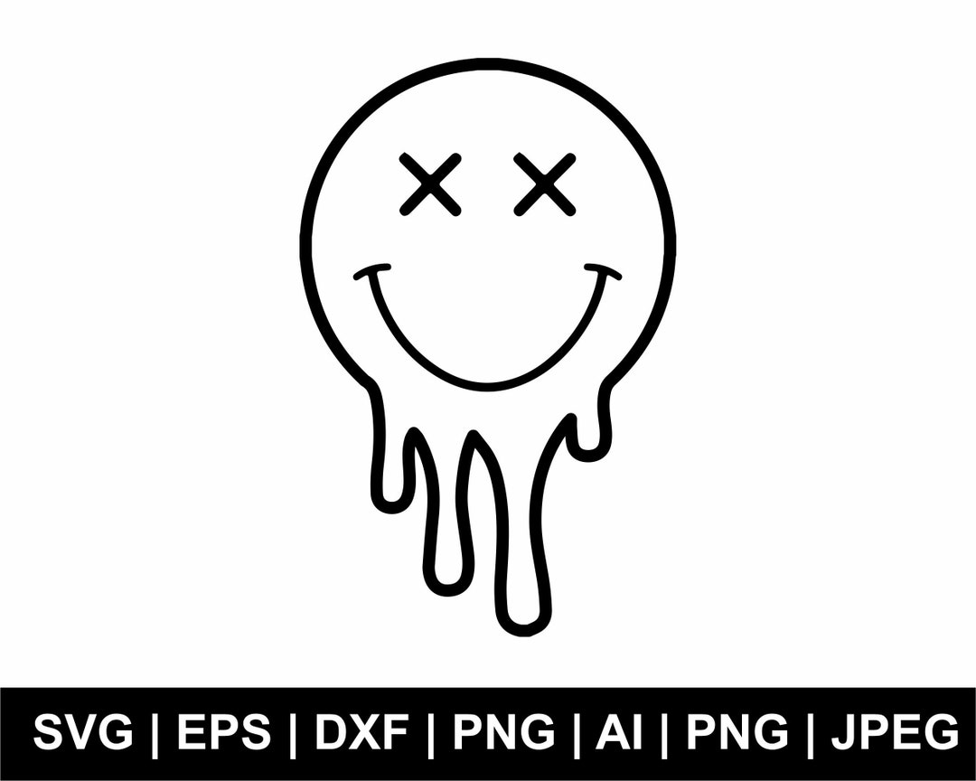 Smiley Face Svg, Emoji Svg, Happy Face Svg, Expression Svg, Dripping ...