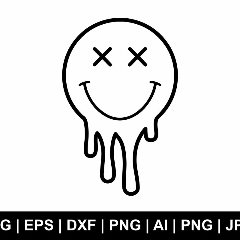 Dripping Smiley Face - Etsy