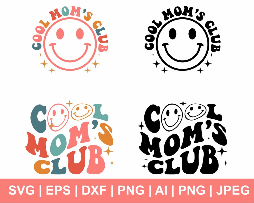 Cool Moms Club Svg, Moms Svg, Wavy Letter Svg, Mama Svg, Moms Shirt Svg ...