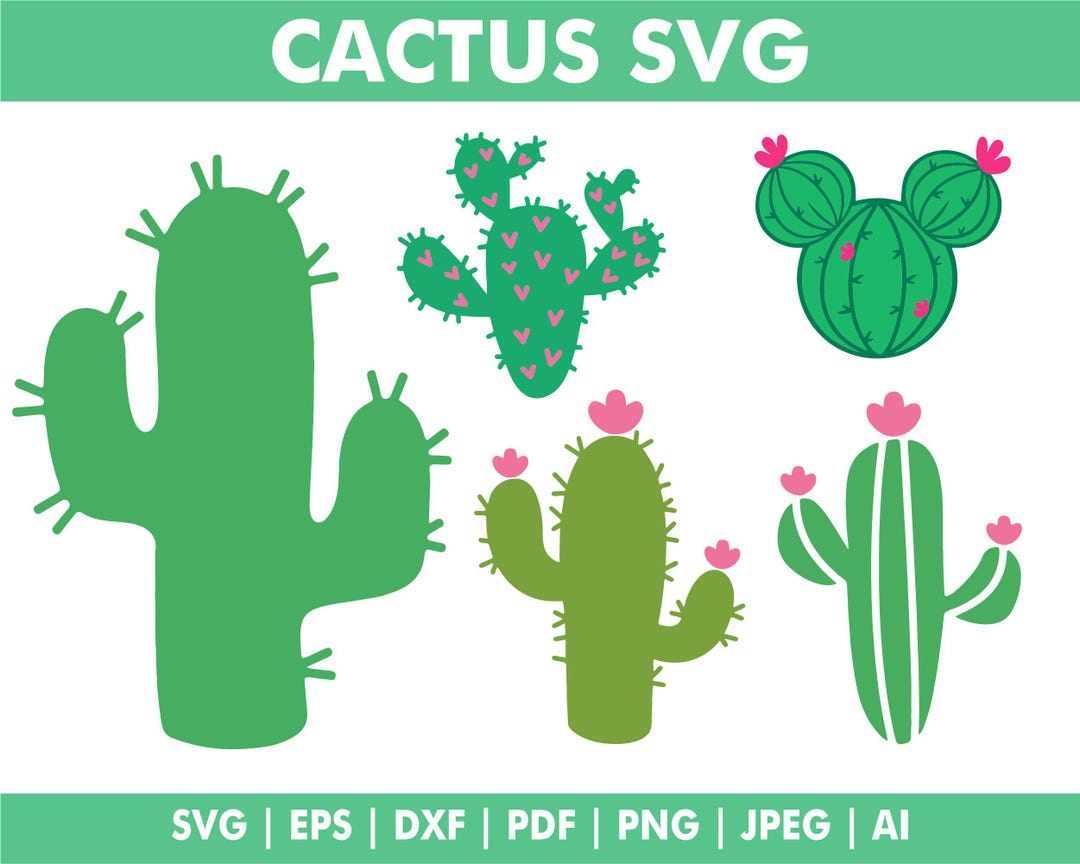 Cactus Svg Bundle, Succulent Flowers Svg, Cactus Svg Files,cacti ...