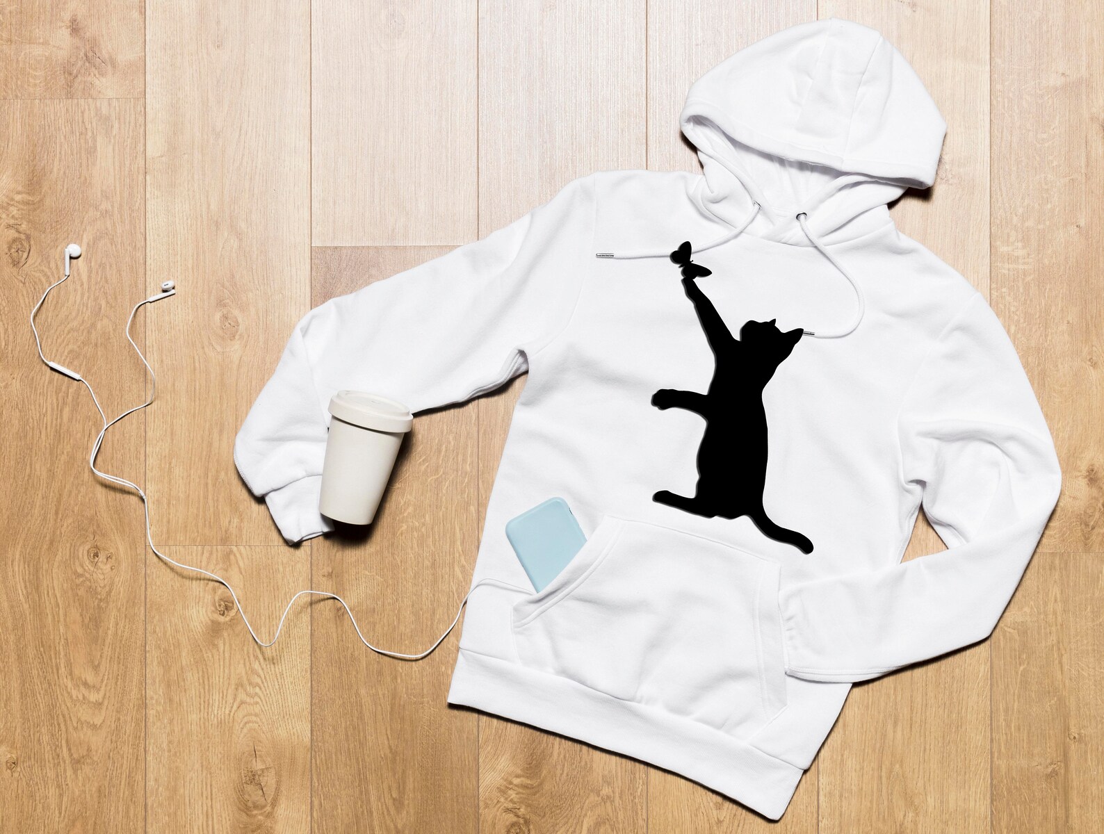 Cat With Butterfly Svg, Cat Svg, Kitten Playing Svg, Cat T Shirt Svg ...