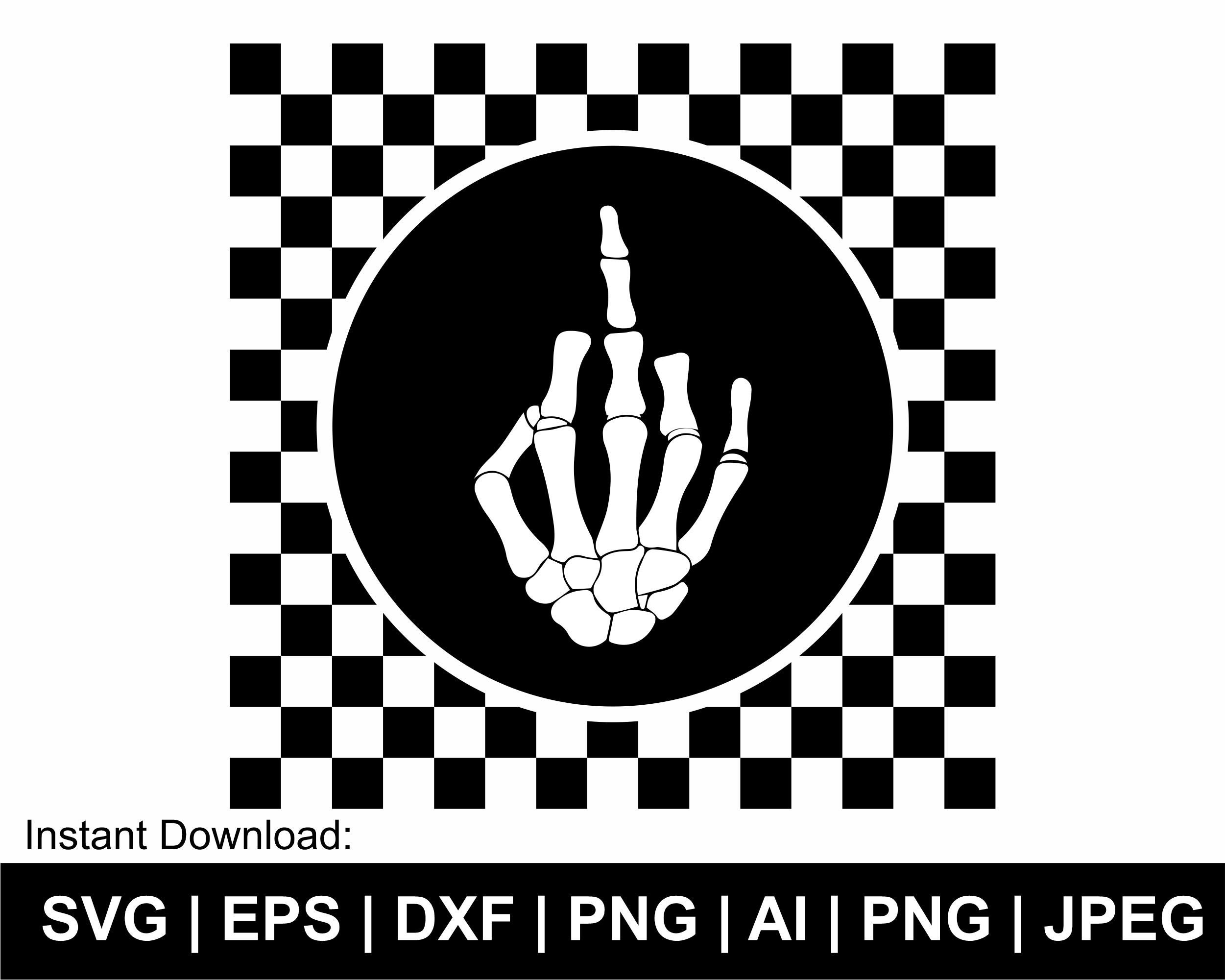 Skeleton Middle Finger Svg Middle Finger Svg Checkerboard - Etsy