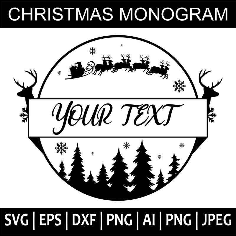 Christmas Monogram Svg - Etsy