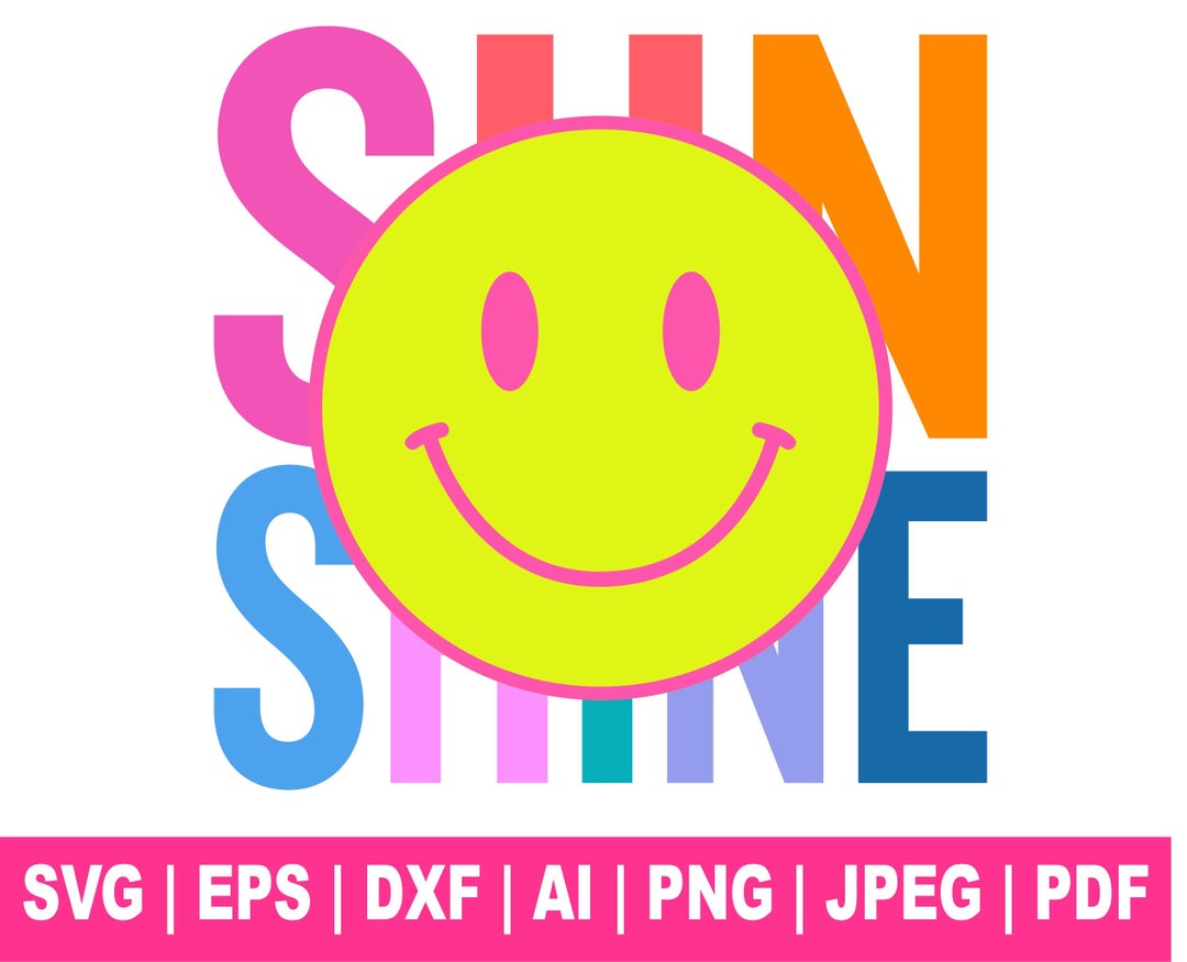 Sunshine Svg, Happy Summer Svg, Beach Smiley Face Svg, Sun Svg, Emoji ...