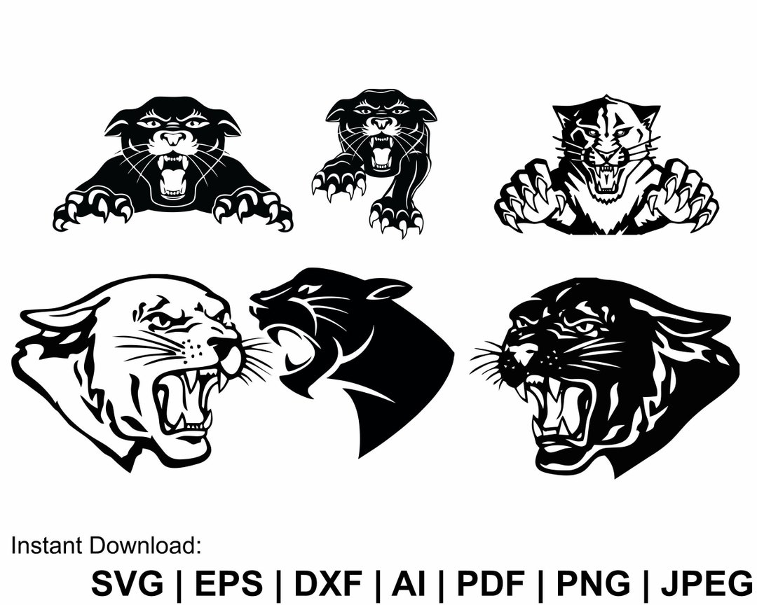 Panther Face Svg, Panther Face Svg Bundle, Panther Svg, Panther Head ...