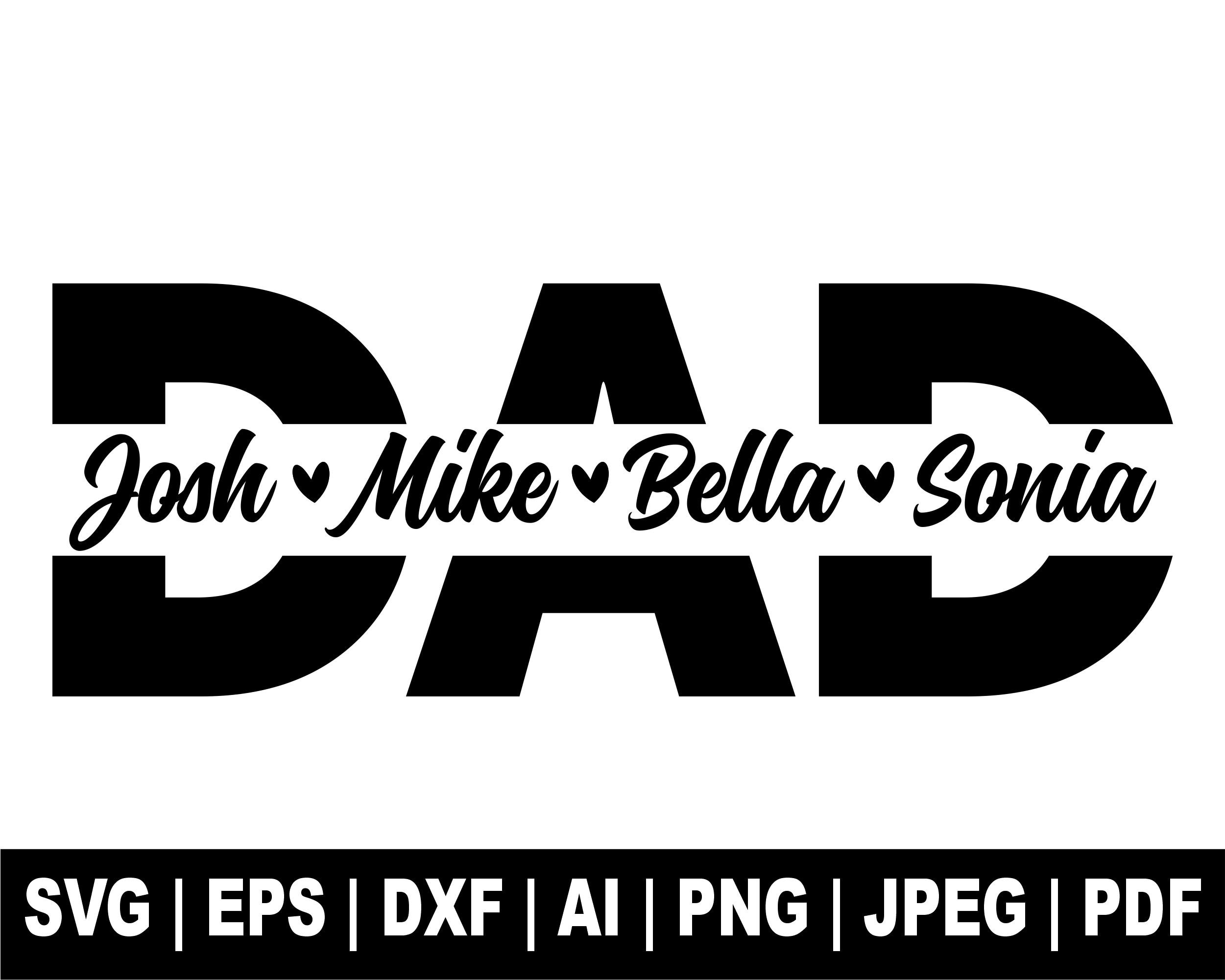 Dad Svg, Fathers Day Svg, Custom Dad Svg, Dad Split Monogram Svg ...