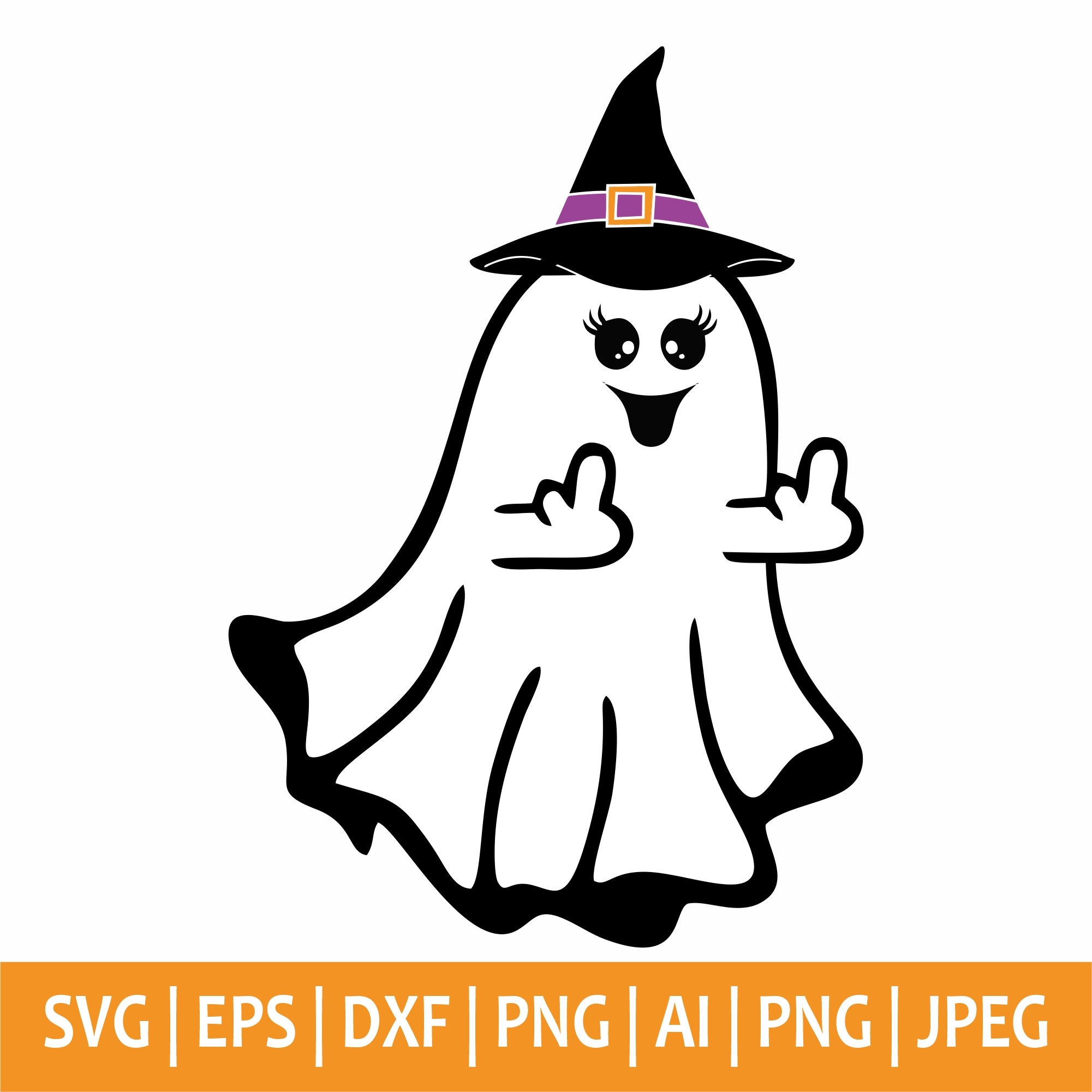 Ghost Middle Finger Svg Halloween Svg Ghost Svg Cute Ghost - Etsy