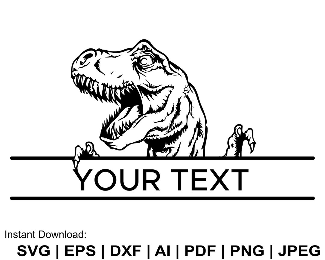 T-rex Svg, Dinosaurs Svg, Dinosaurs Split Name Frame Svg, Dino Svg ...
