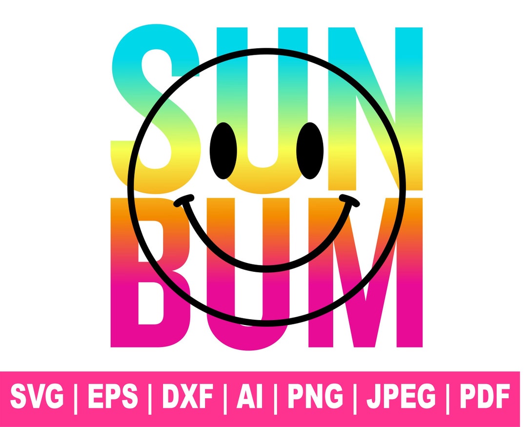 Sun Svg, Sunshine Svg, Happy Summer Svg, Beach Smiley Face Svg, Emoji ...