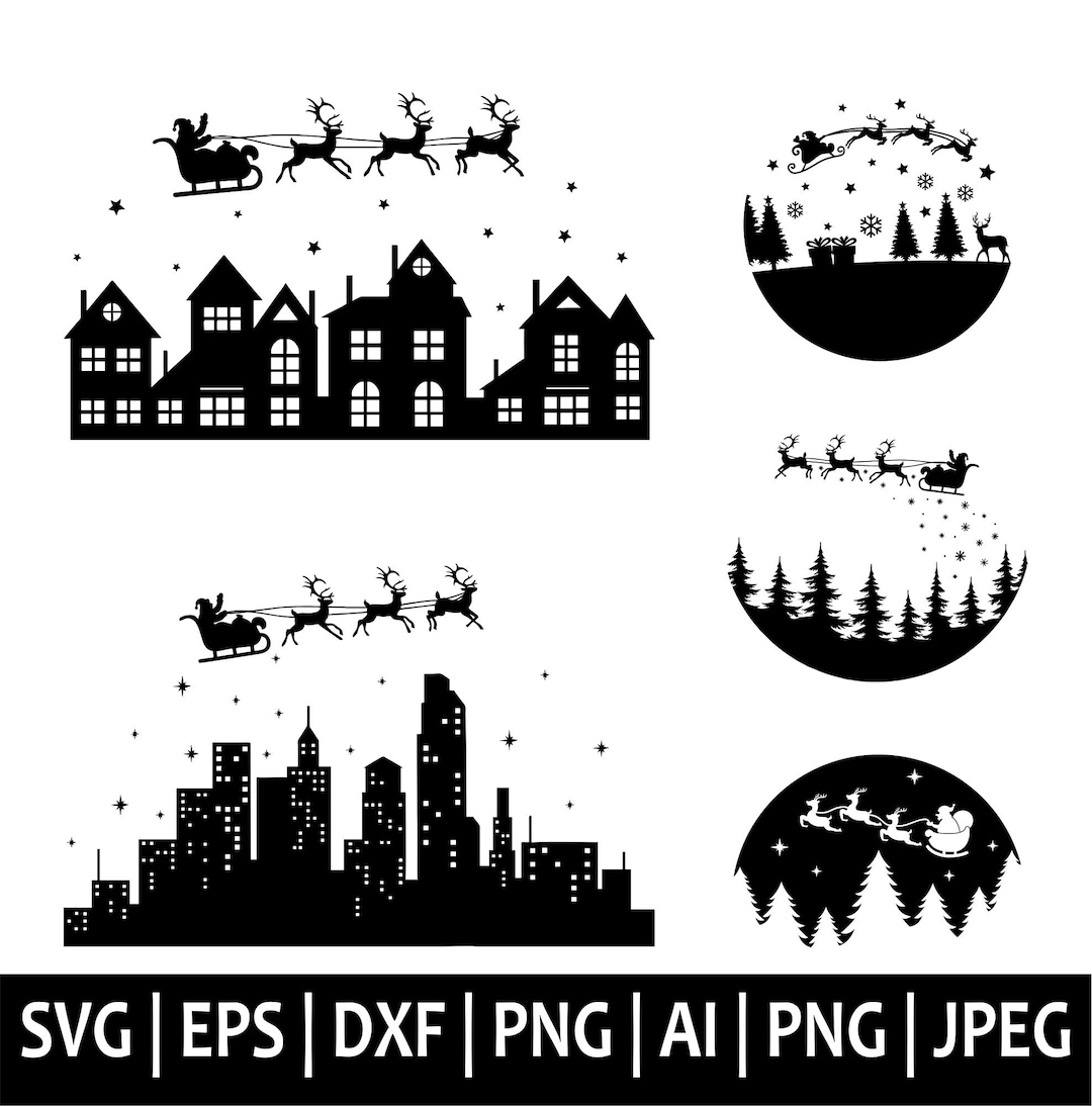 Christmas Scene Svg, Christmas Santa Svg, Merry Christmas Png, Santa ...