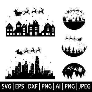 Christmas Scene Svg, Christmas Santa Svg, Merry Christmas Png, Santa ...