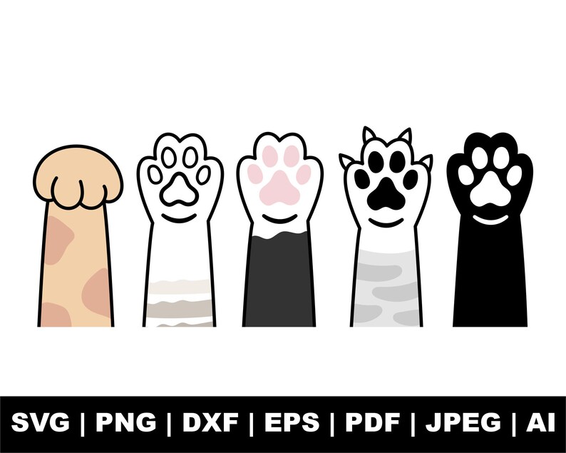 Cat Paws Svg, Cat Hand Svg, Cat Lover Svg, Animal Svg, Funny Cat Paw ...