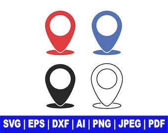 Place Markers Svg, Map Marker Png, Location Markers Clipart, Pin Dxf ...